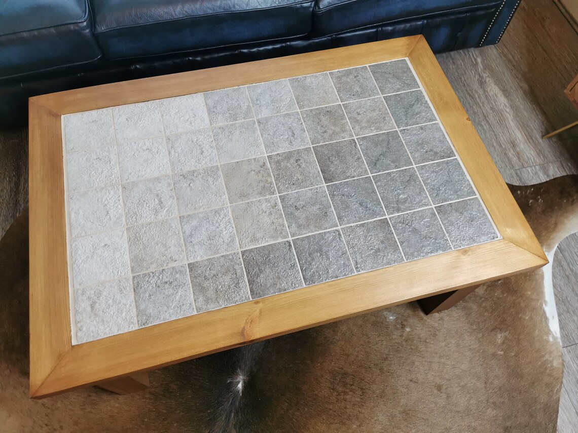 Solid Wood Ceramic Tiled Coffee Table - Etsy