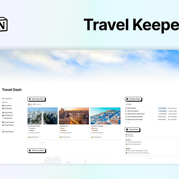Notion Trip Planner Template - Etsy