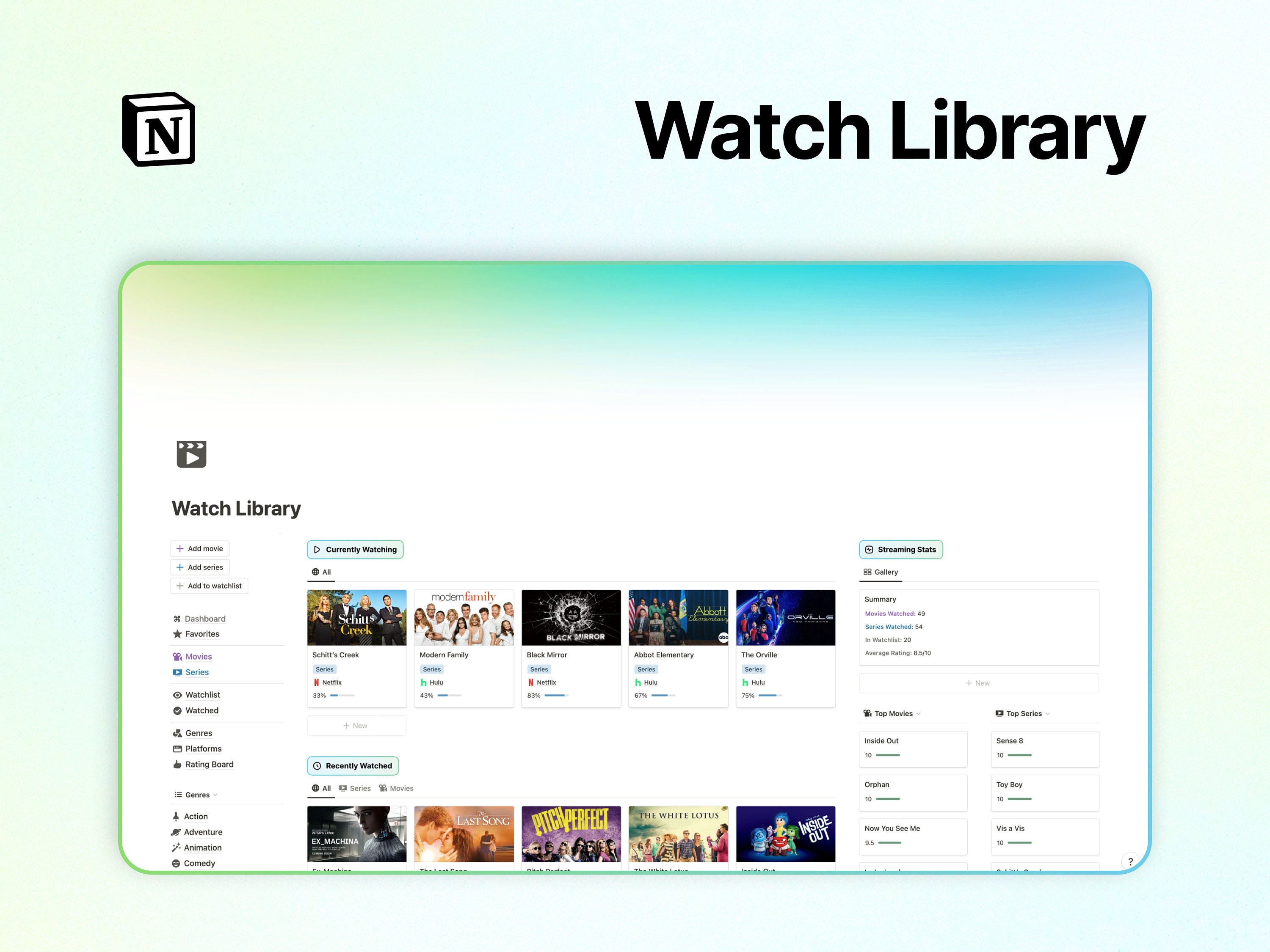 Watch Library (notion Template) - Etsy