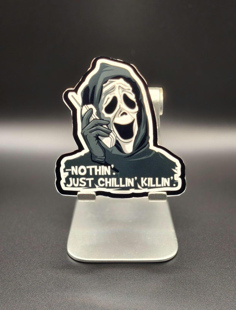 Just Chillin Killin Sticker / Vinyl Decal / Halloween Sticker - Etsy
