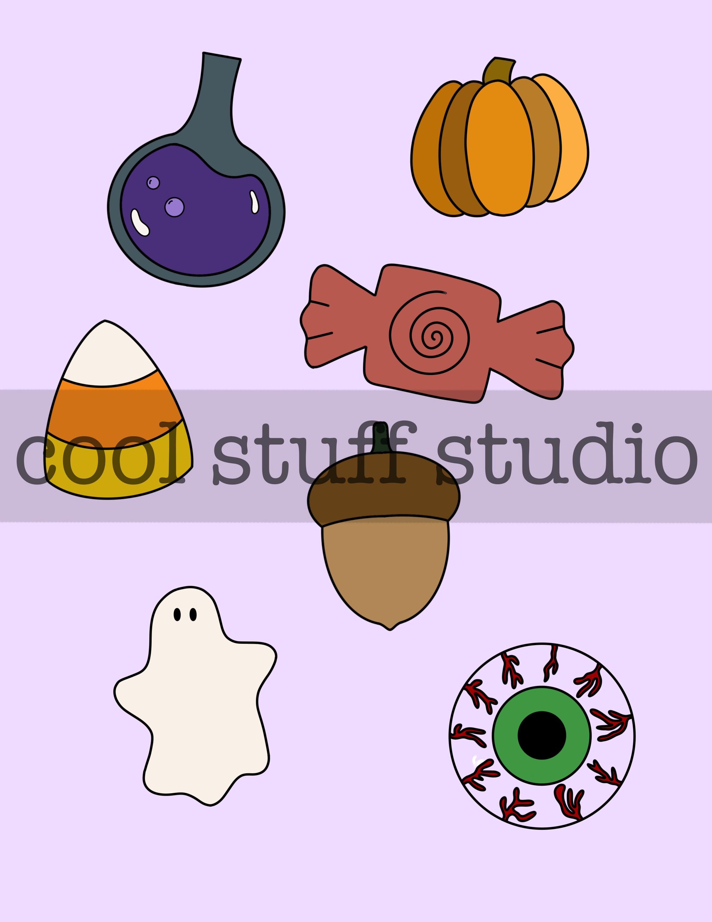 Halloween Fall Collage Coloring Page - Etsy