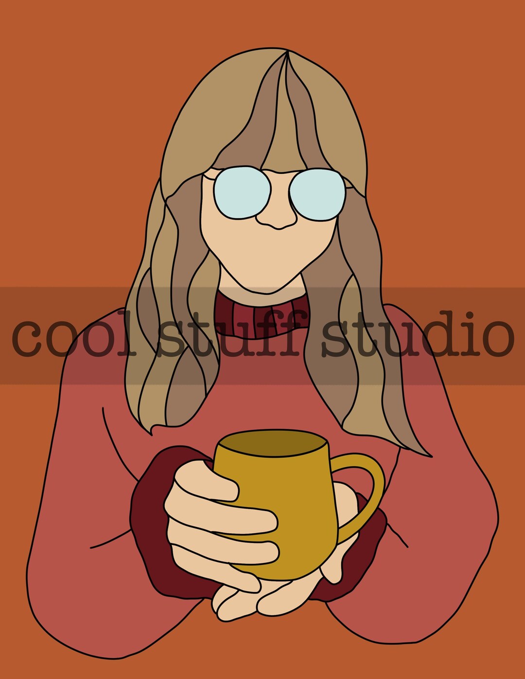 Fall Cozy Sweater Girl Coloring Page - Etsy