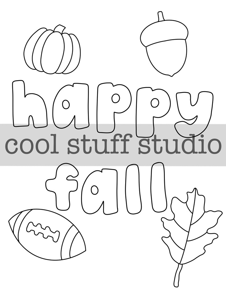Happy Fall Coloring Page - Etsy
