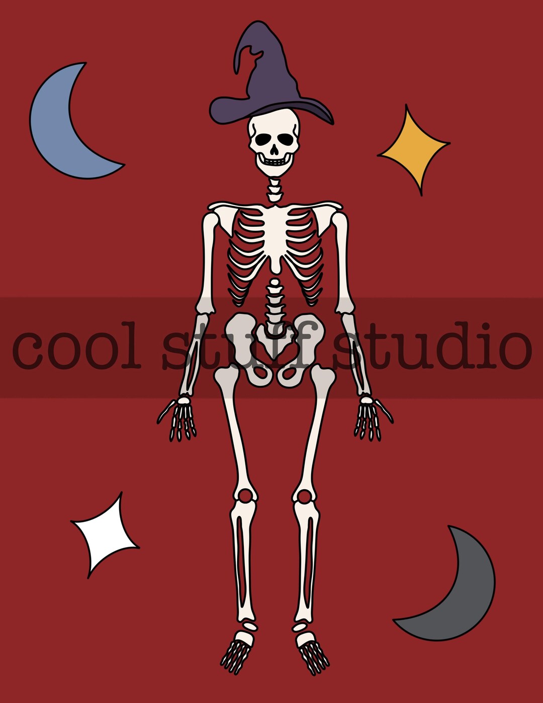 Halloween Skeleton Witch Coloring Page - Etsy