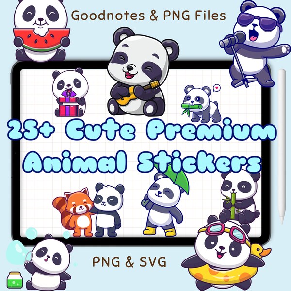 Cute Panda Clip Art - Etsy