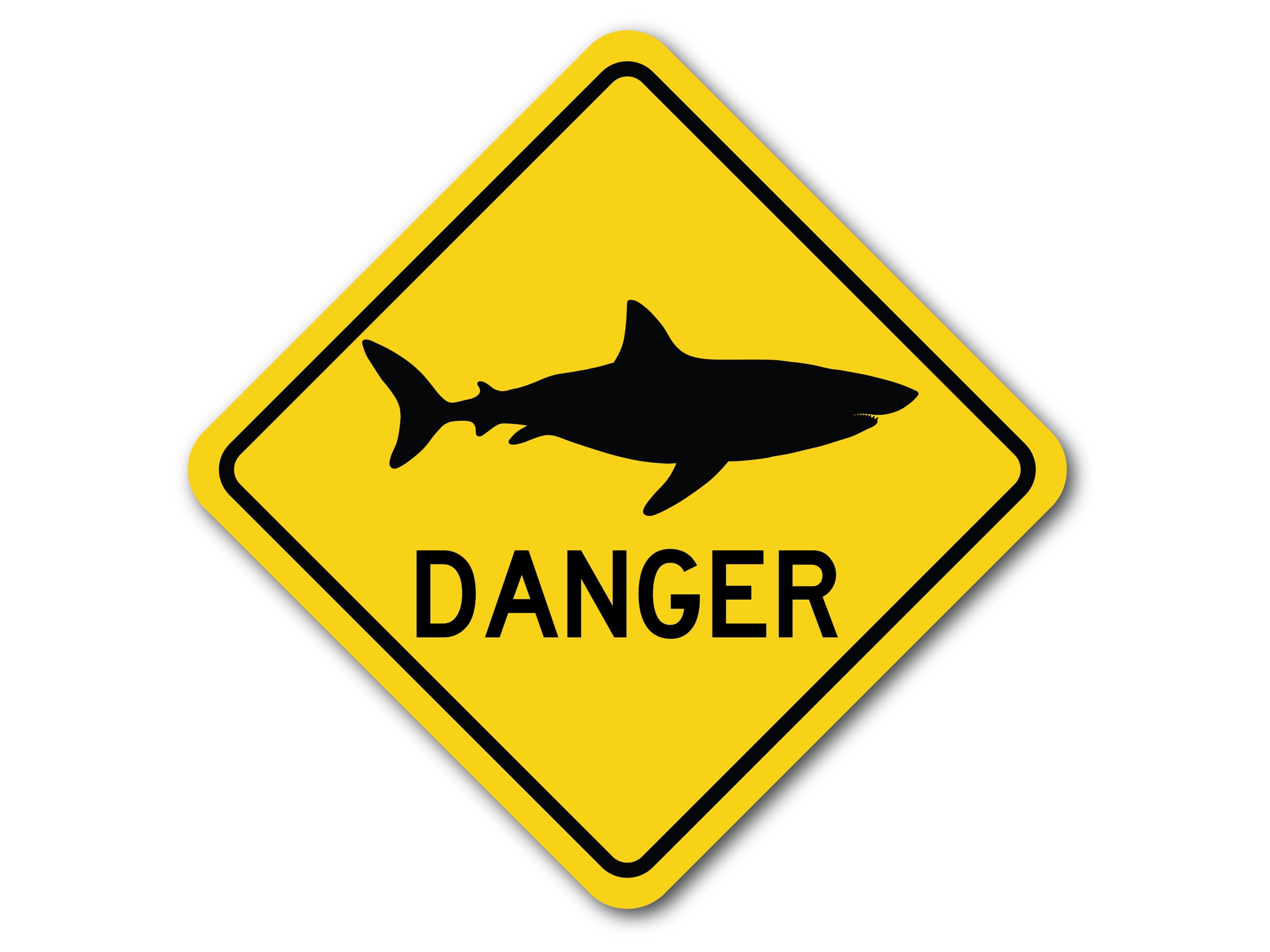 Shark Danger Shark Warning Shark Caution Indoor/outdoor Vinyl Decal ...