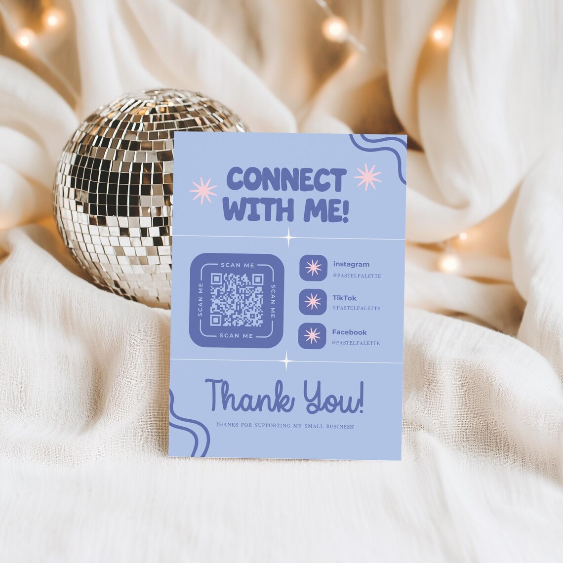 Connect With Me Sign Template for Small Business, Editable Canva ...