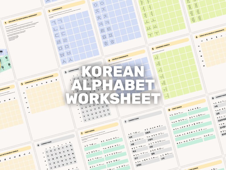 Hangul Worksheet – Korean Alphabet Writing Practice for Beginners ...