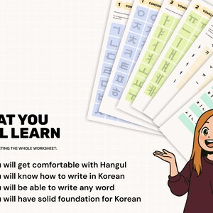Hangul Worksheet – Korean Alphabet Writing Practice for Beginners ...