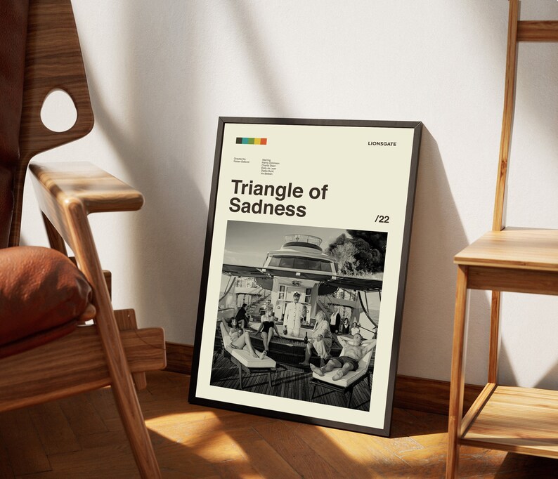 Triangle of Sadness Poster, Ruben Östlund, Vintage Poster, Midcentury ...
