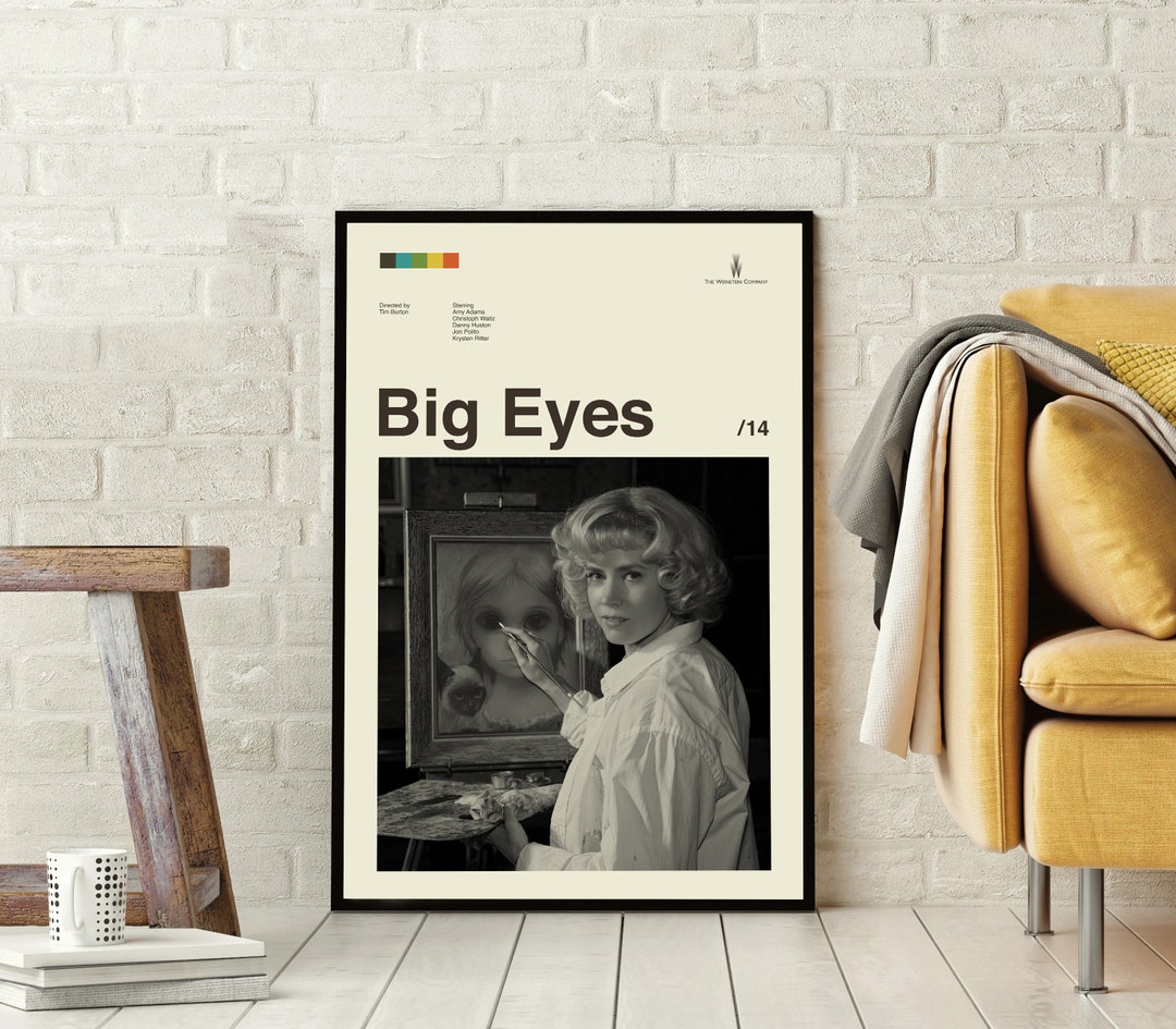 Big Eyes Poster, Big Eyes Print, Tim Burton, Midcentury Art, Minimalist ...