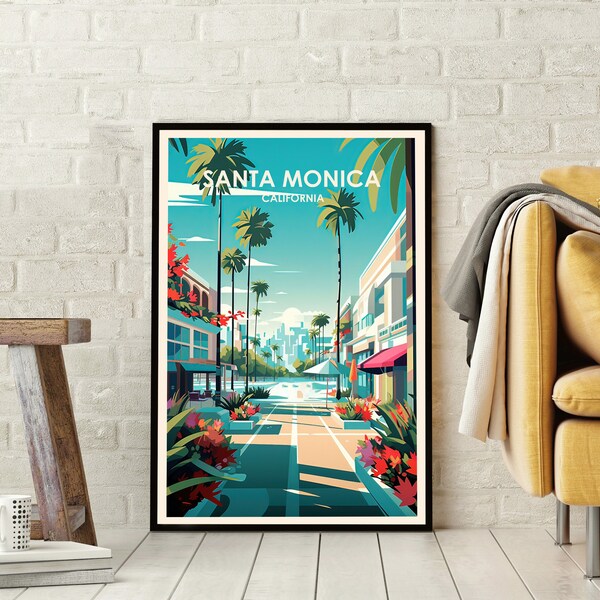 Santa Monica Poster - Etsy