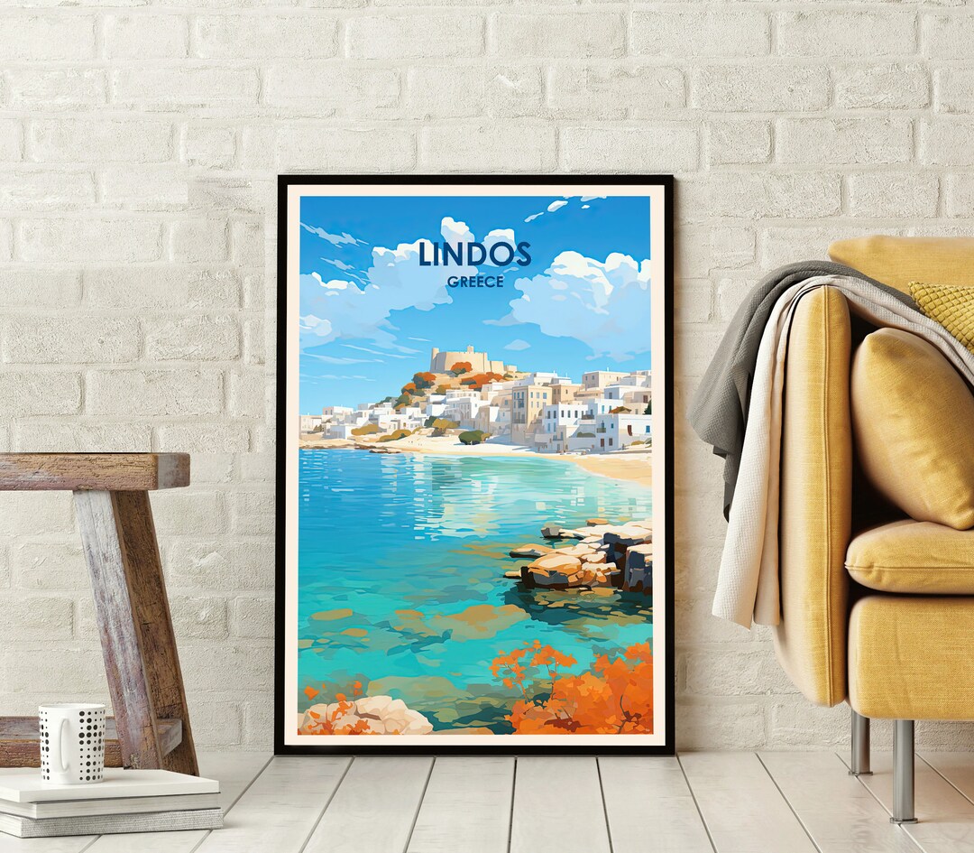 Lindos Travel Poster Lindos Poster Lindos Print Wall Decor - Etsy