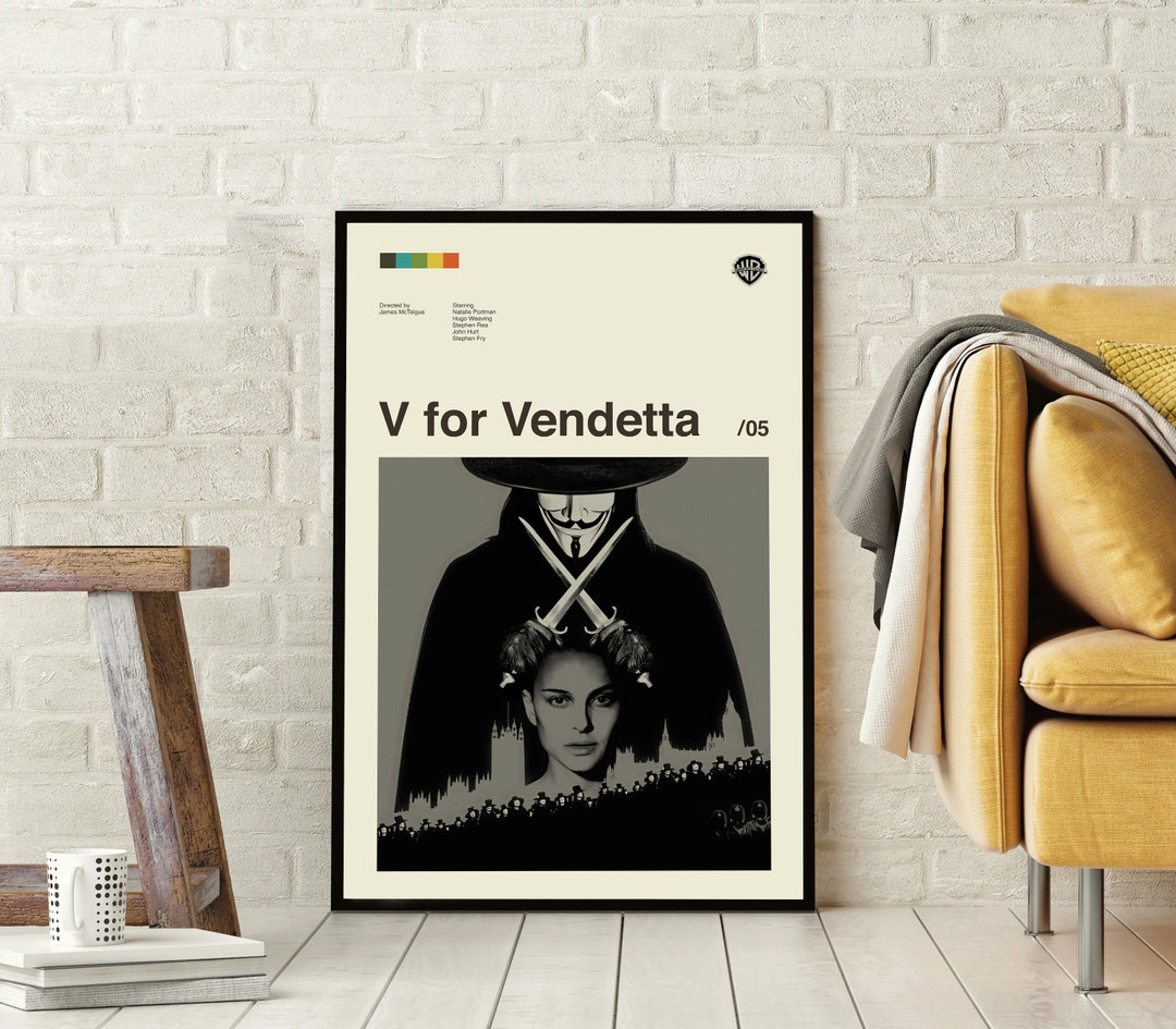 V for Vendetta Movie Poster, James Mcteigue, Vintage Poster, Midcentury ...
