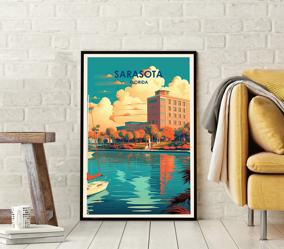 Sarasota Travel Poster, Florida Poster, Sarasota Poster, Sarasota Print ...