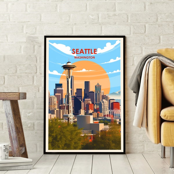 Seattle Poster - Etsy