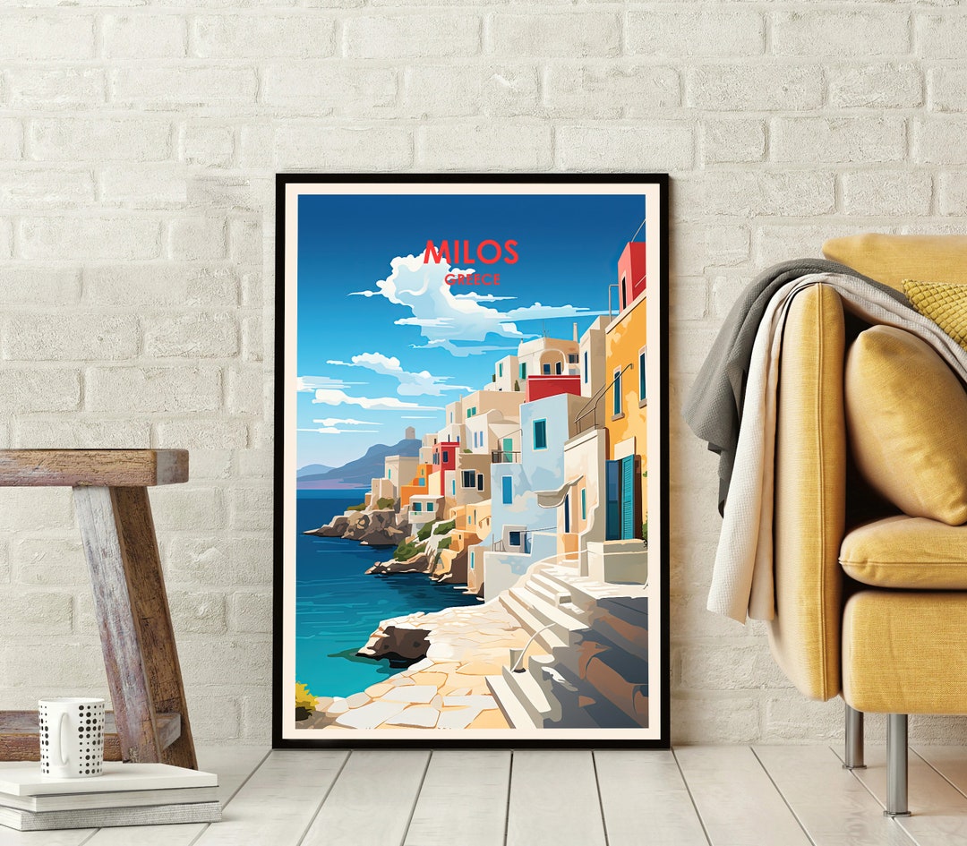 Milos Travel Poster Greece Poster Milos Poster Milos Wall - Etsy