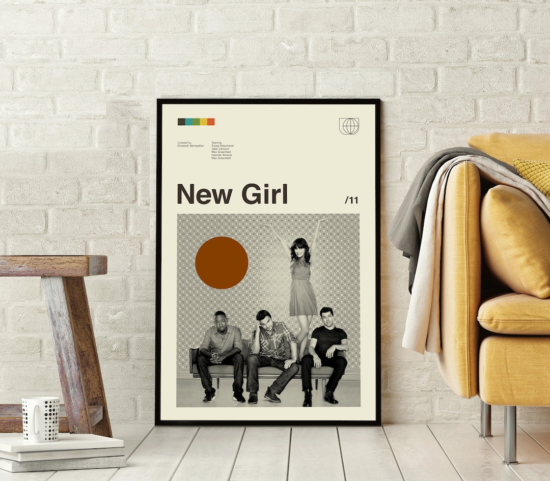 New Girl Tv Series Poster, New Girl Poster, Vintage Poster, Modern Art ...