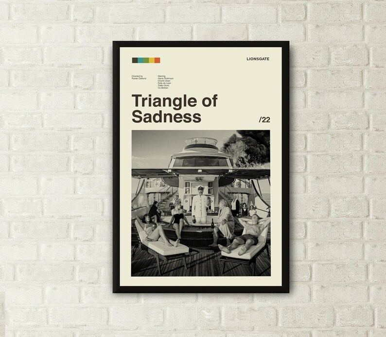 Triangle of Sadness Poster, Ruben Östlund, Vintage Poster, Midcentury ...