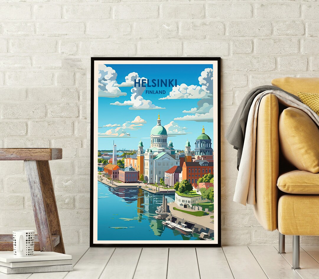 Helsinki Travel Poster Helsinki Poster Helsinki Print Wall - Etsy