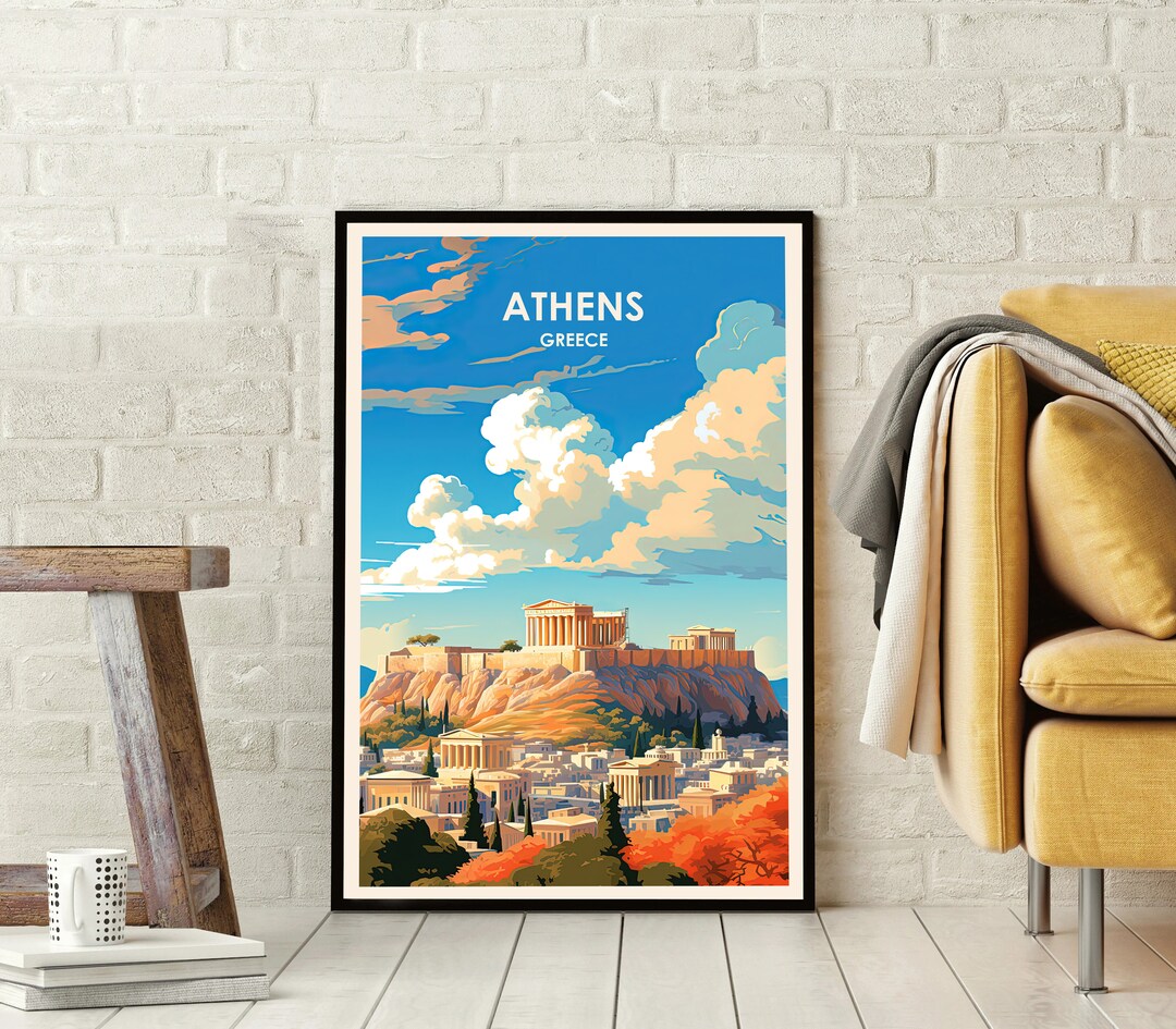 Athens Travel Poster, Greece Poster, Athens Print, Athens Wall Art ...
