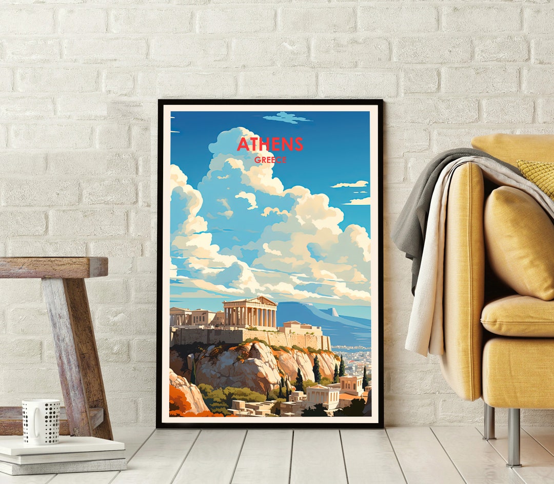 Athens Travel Poster Greece Poster Athens Print Athens Wall - Etsy