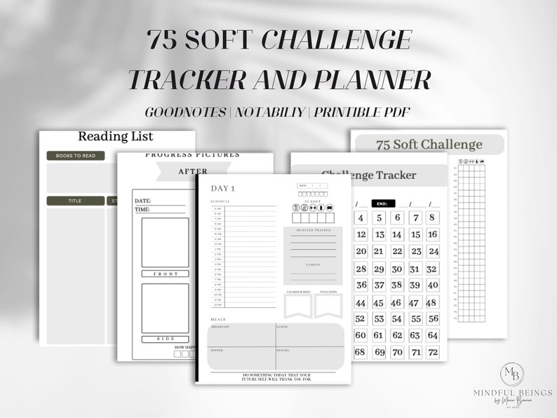 75 Soft Challenge Tracker And Planner Etsy 