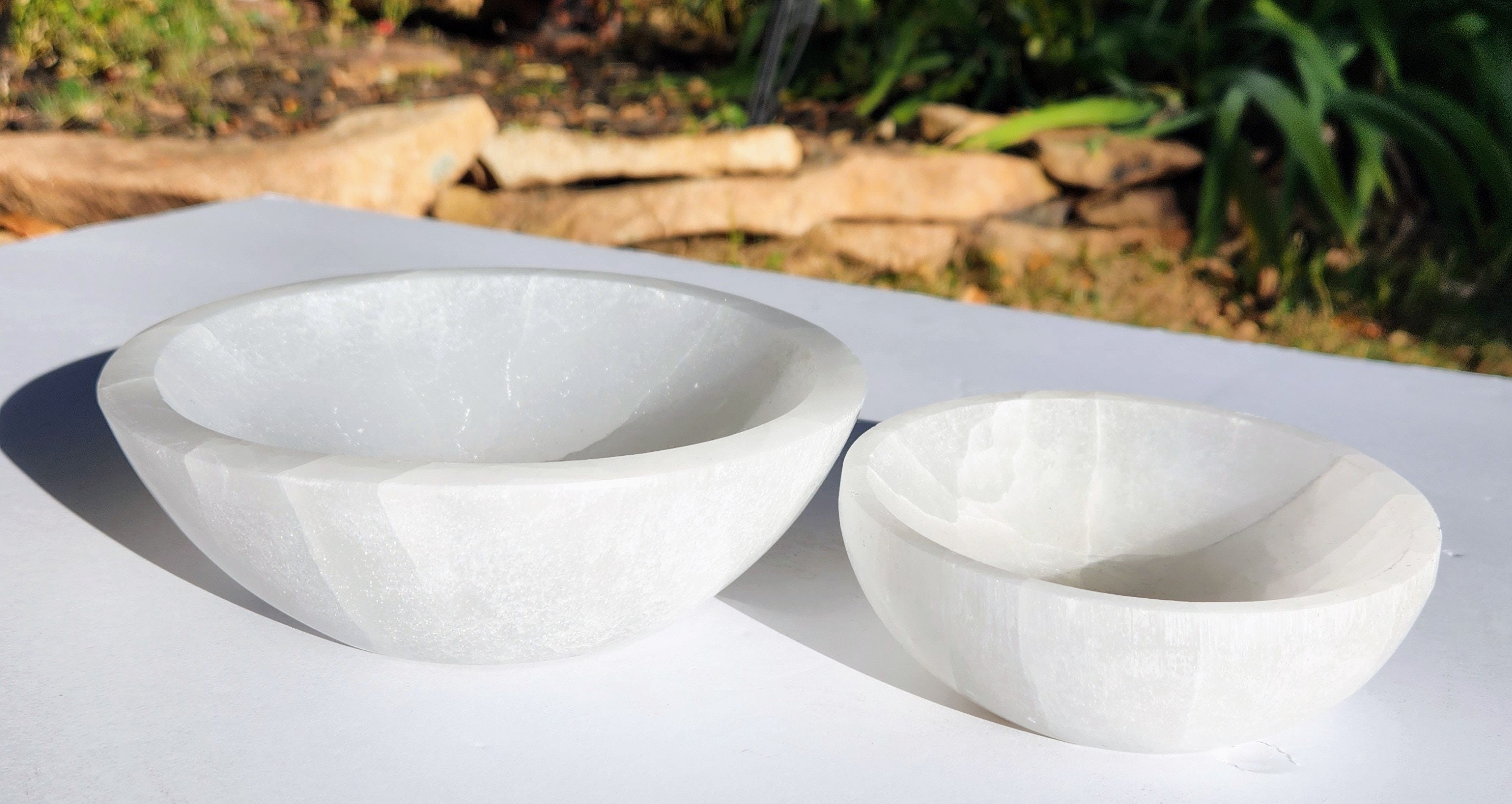 Large Selenite Satin Spar Bowls - Etsy