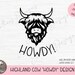 Highland Cow "howdy" Digital Design | Door Hangers, Wood Signs, Wood ...