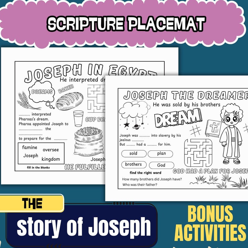 Joseph Coloring Pages - Etsy