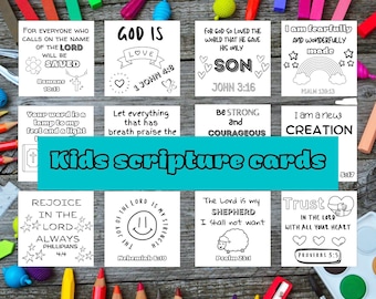 Coloring Scripture Cards Bible Verse Cards Set of 8 - Etsy