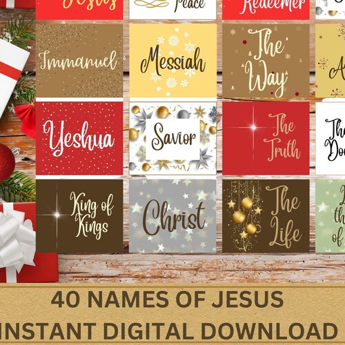 Christmas Gift Tags. Names of Jesus. Instant Download - Etsy