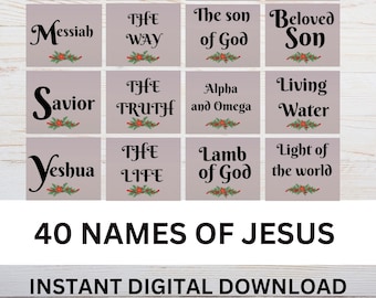 Names of Jesus Christ Printable Cards Christmas Holiday Decor Printable ...