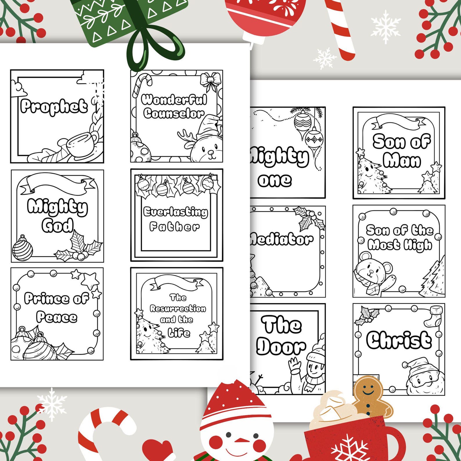 Printable Names of Jesus Coloring Cards for Kids Printable Christmas ...