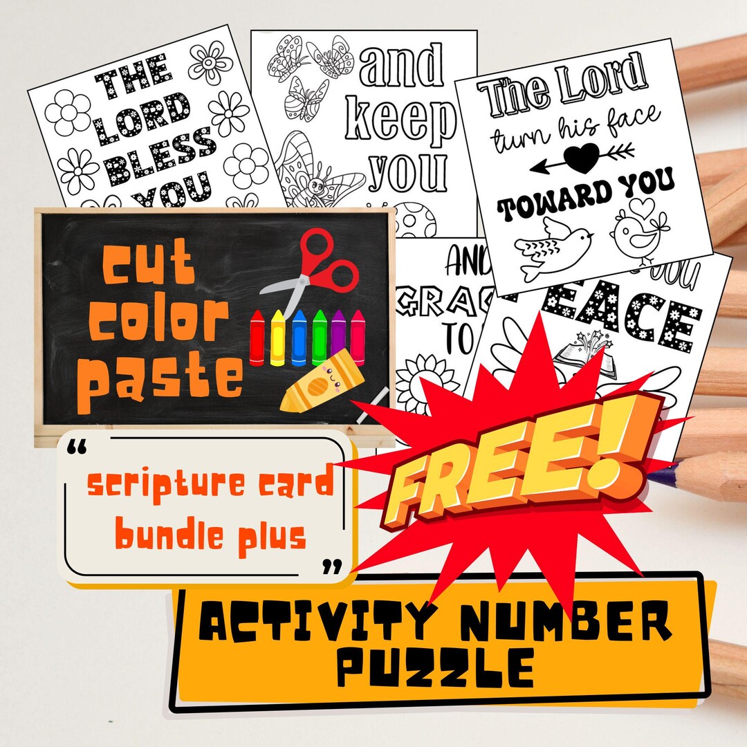 Scripture Cards for Kids Bible Verse Coloring Cards for Sunday School ...