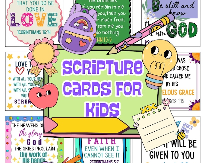 20 Encouraging Printable Scripture Cards | Sunday School Teacher Gift ...