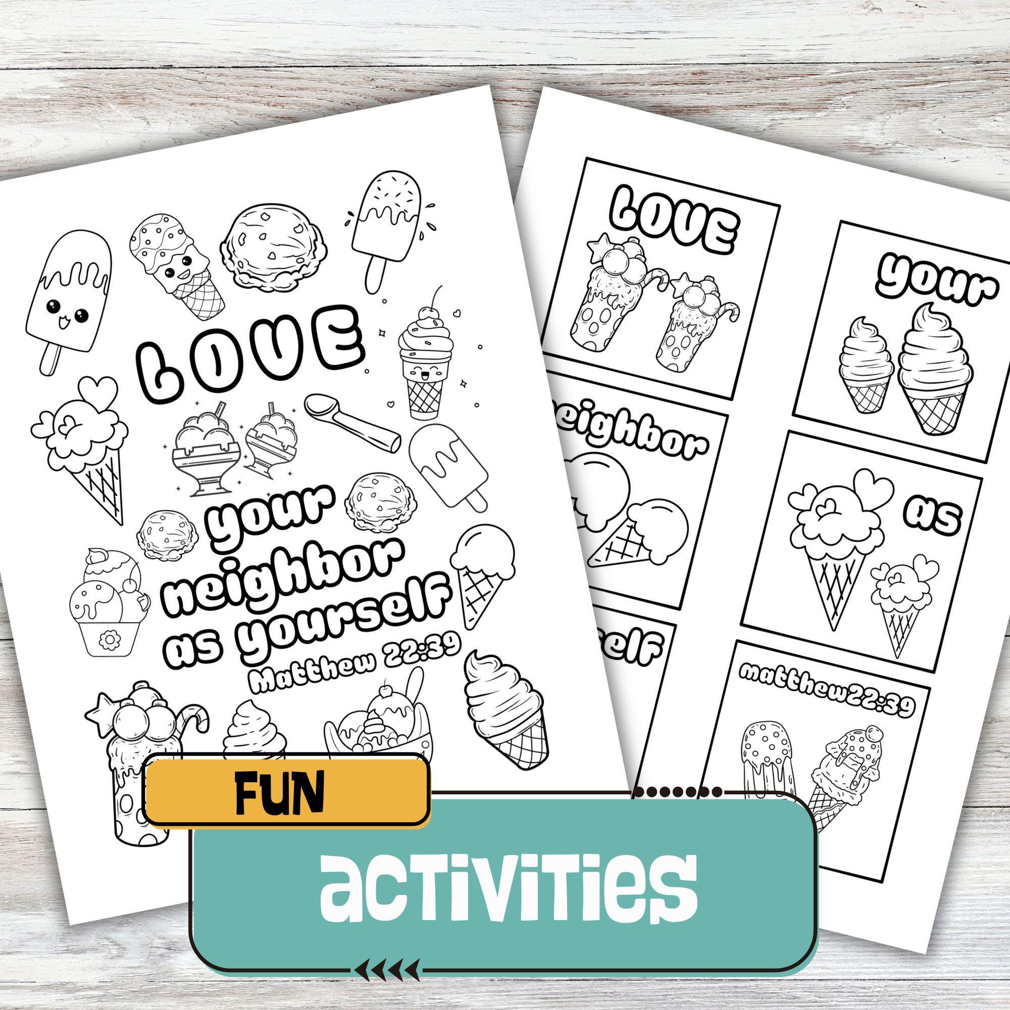 Love You Neighbor Matthew 22:39 Scripture Activity Bundle for Sunday ...
