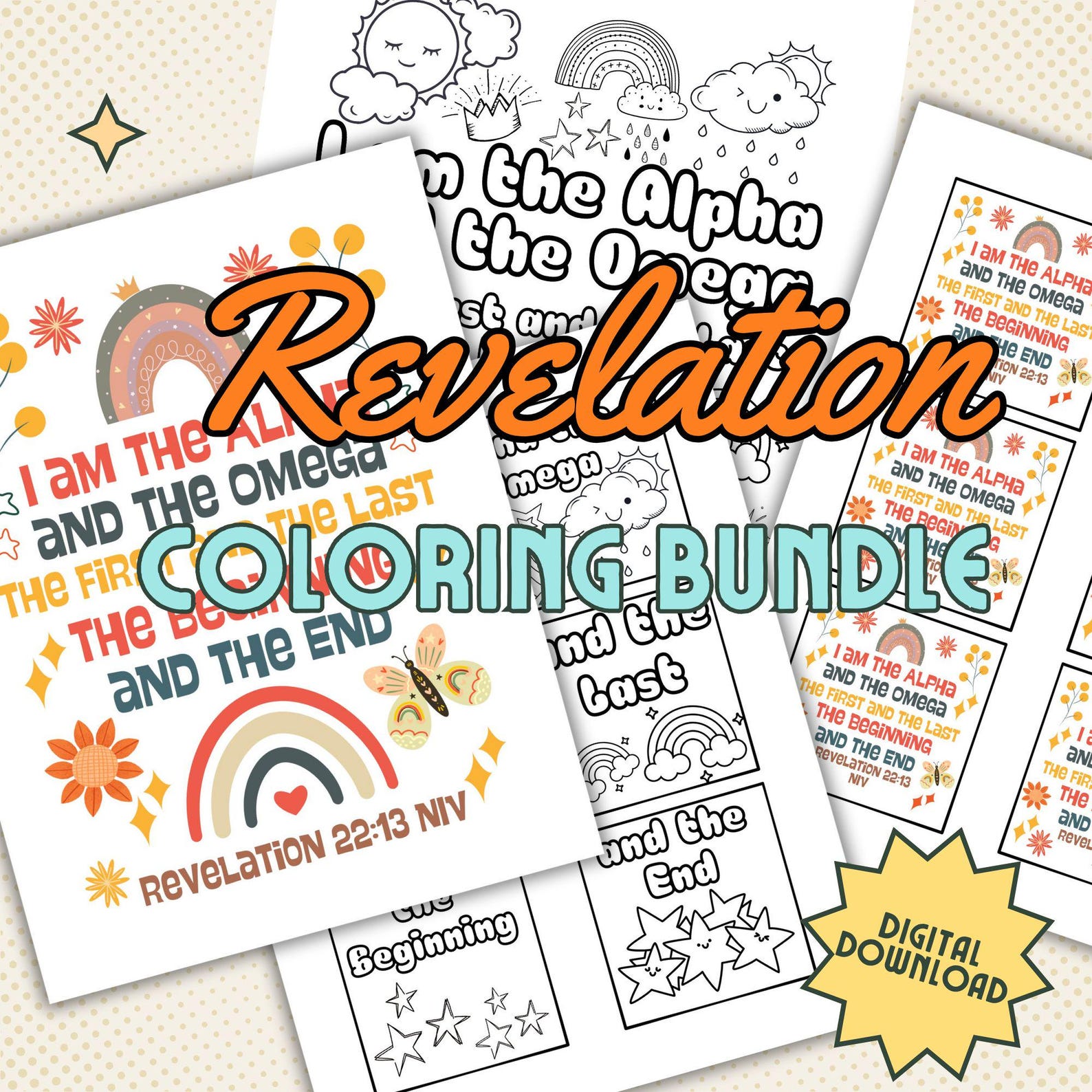 Revelation 22:13 Sunday School Lesson Scripture Cards for Kids ...