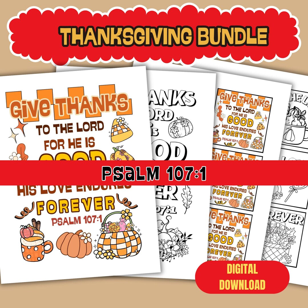 Thanksgiving Scripture Activity Bundle ,thanksgiving Scripture Coloring ...