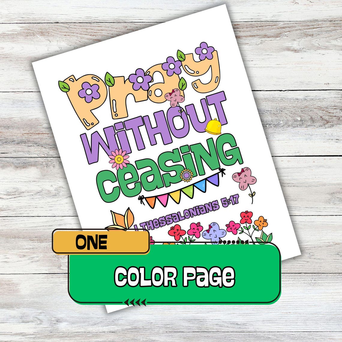 Pray Without Ceasing Coloring Page: Sunday School Activity Digital ...