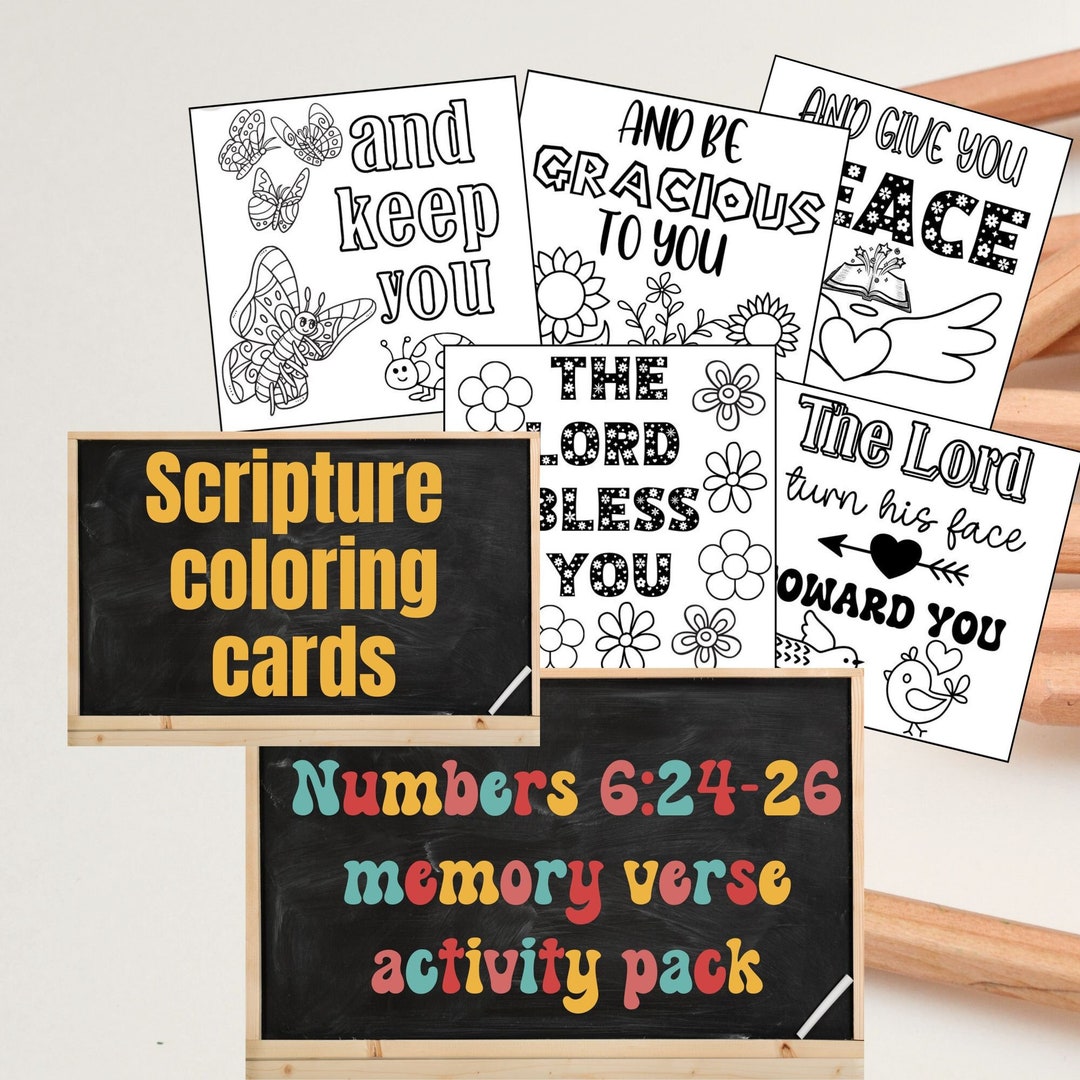 Scripture Cards for Kids Bible Verse Coloring Cards for Sunday School ...