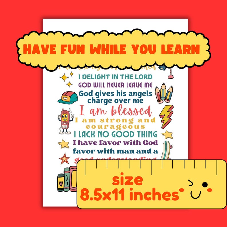 Scripture Cards for Boys Bible Verse Affirmations Positive Affirmations ...