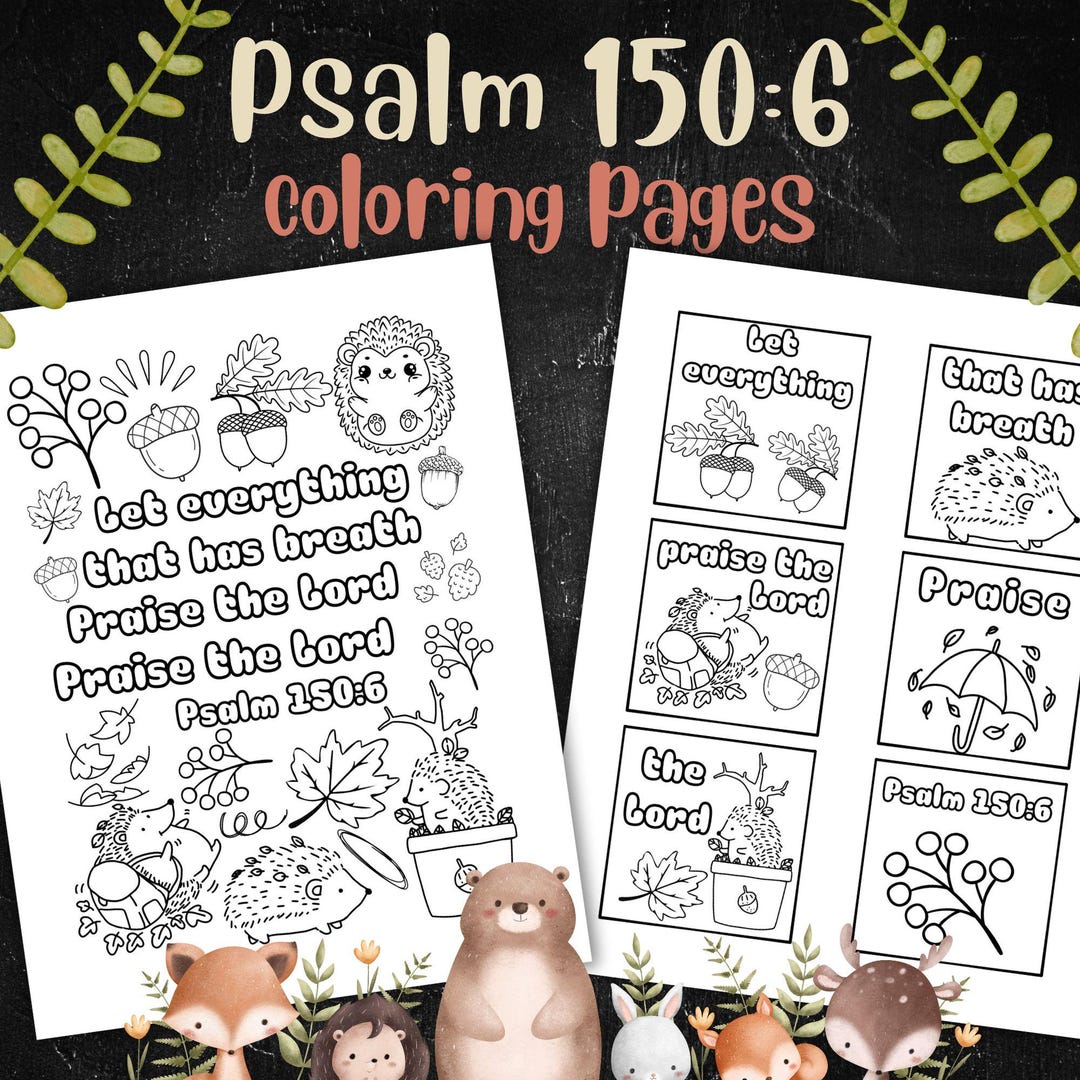 Woodland Psalm 150:6 Scripture Coloring Pages for Kids for Sunday ...