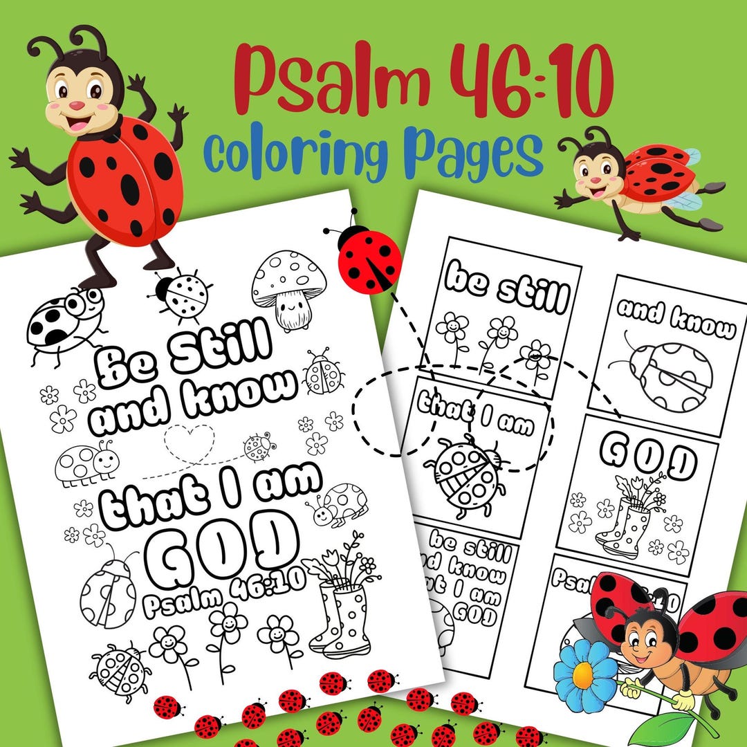 Psalm 46:10 Scripture Coloring Pages for Kids for Sunday School Kids ...