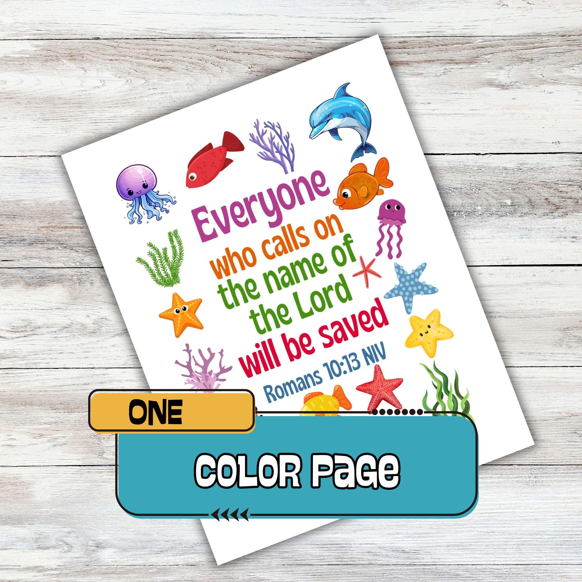 Coloring Page Scripture Cards for Kids Sunday School Lesson Printable ...