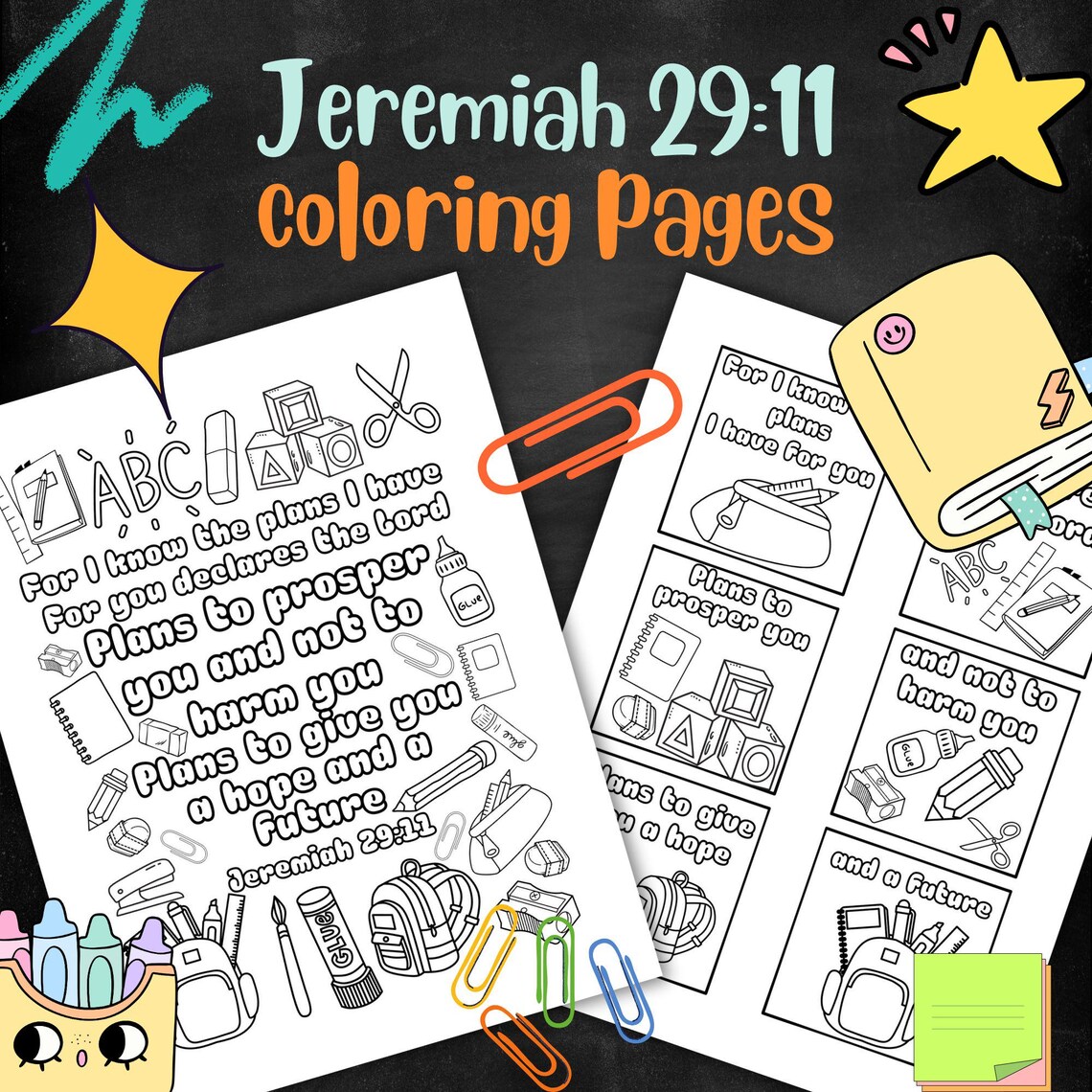 Jeremiah 29:11 Scripture Coloring Pages for Kids for Sunday School ...