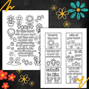 Proverbs 3:5 Scripture Coloring Pages for Kids for Sunday School Lesson ...