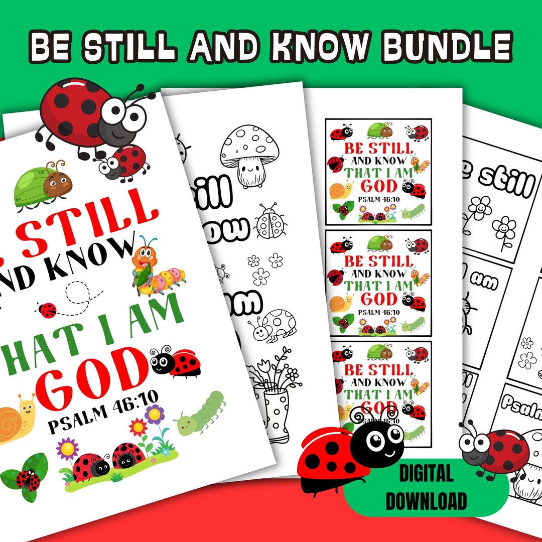 Be Still and Know Psalm 46:10 Scripture Cards for Sunday School Lesson ...