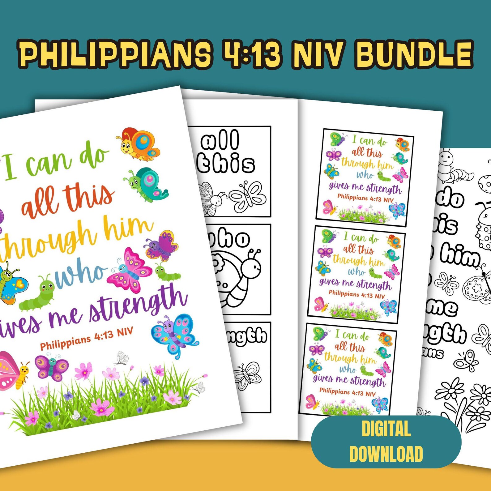 Scripture Cards for Kids for Sunday School Lesson Printable Kids Church ...
