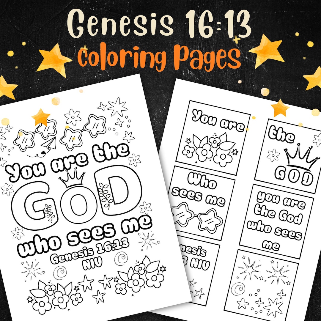 Genesis 16:13 Coloring Pages for Kids for Sunday School Lesson Kids ...